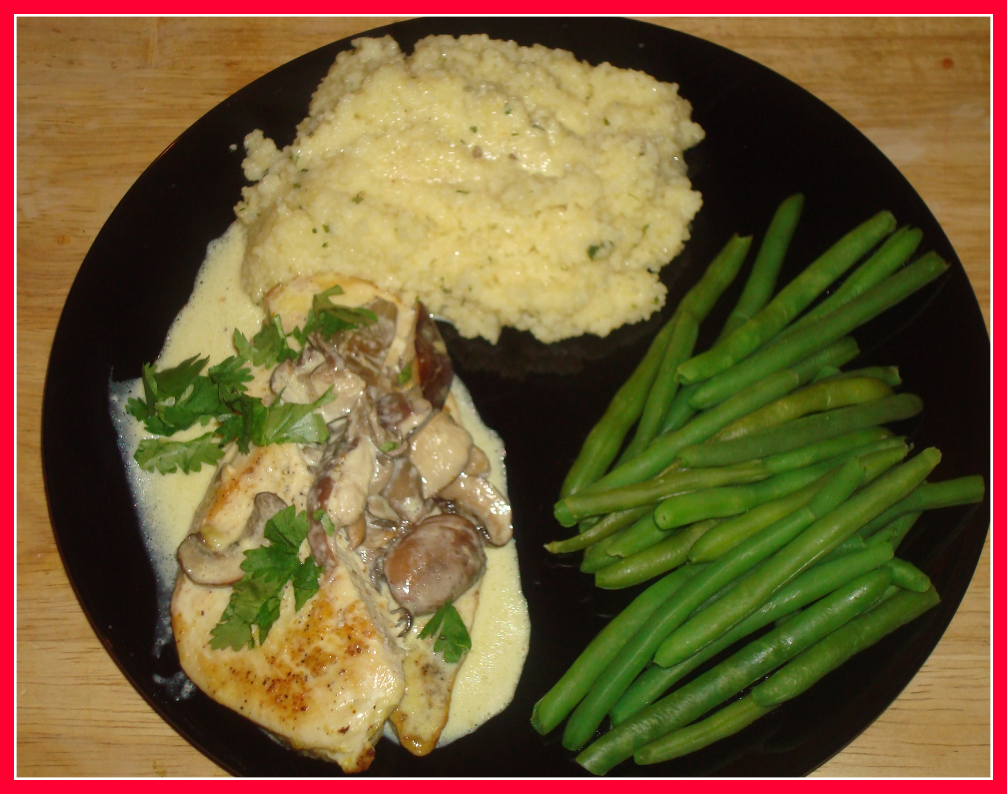 Creamy mushroom chicken, cous cous | Looking Fly on a Dime